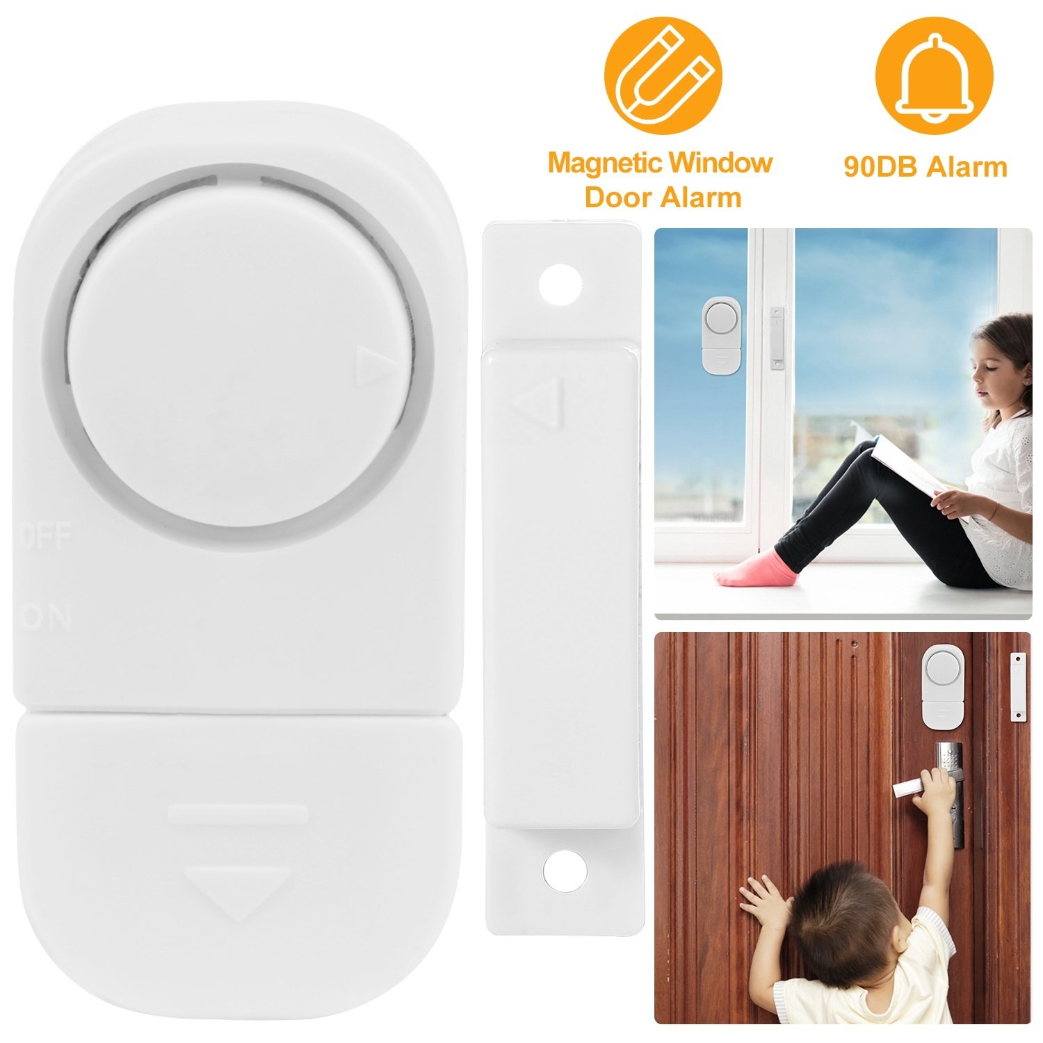 Wireless Window Door Magnet Alarms Magnetic Sensor Security Burglar ...